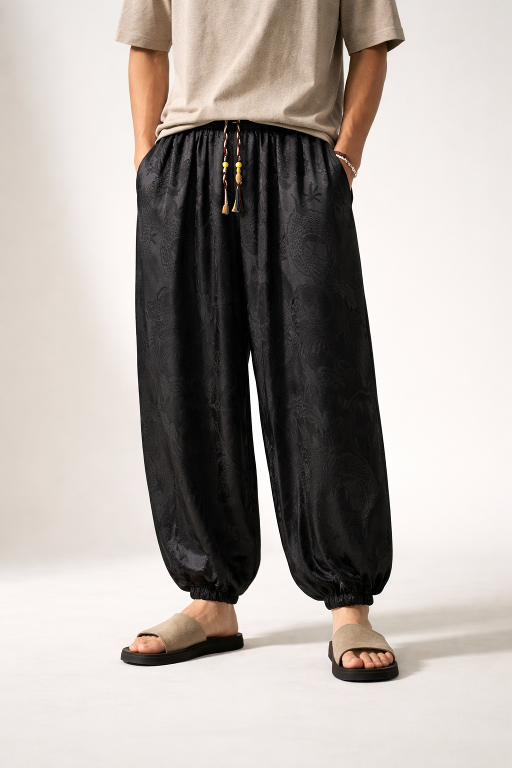 Men’s Patterned Home Lounge Pants with Drawstring Waist – Lakeside Label